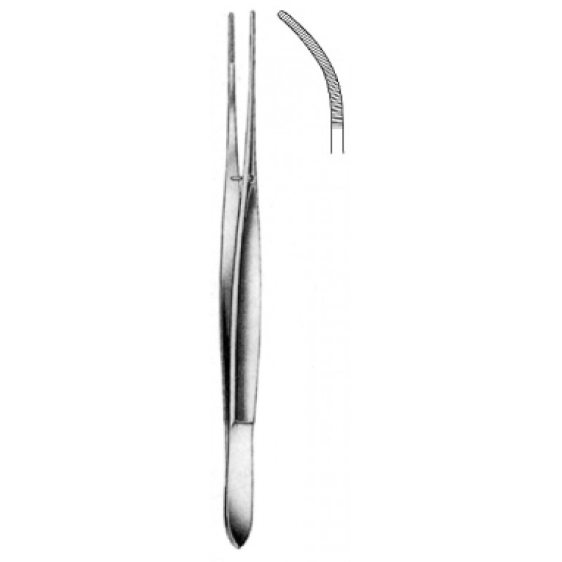 CUSHING Dressing & Tissue Forceps 1:2 Teeth Curved 17.5 cm - Surgical ...