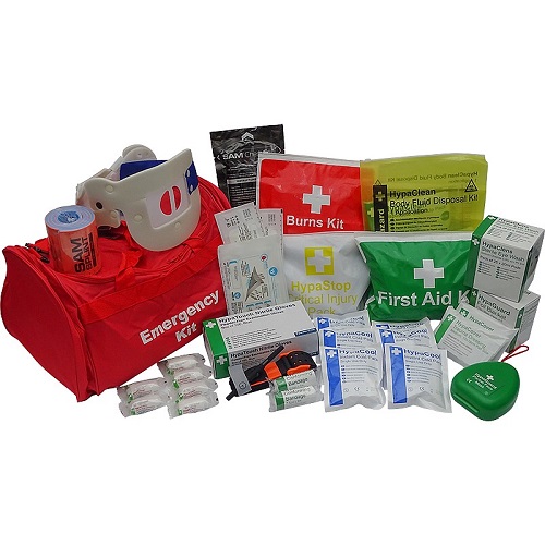 Professional Emergency Trauma Kit in Red Emergency Bag - Fully Kitted ...